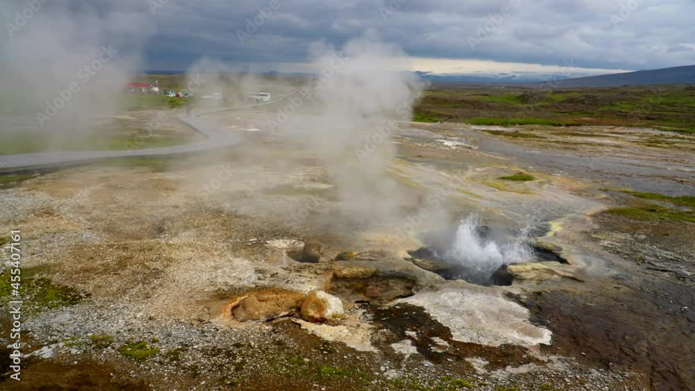 Geothermal energy of Hveravellir Volcano or Hot spring field in Iceland ...