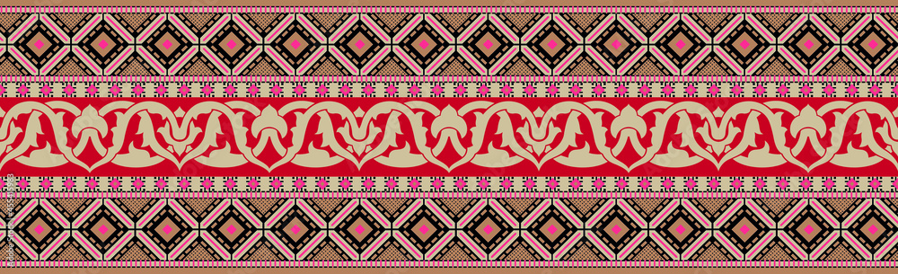 Seamless vector tribal border design Stock Vector | Adobe Stock