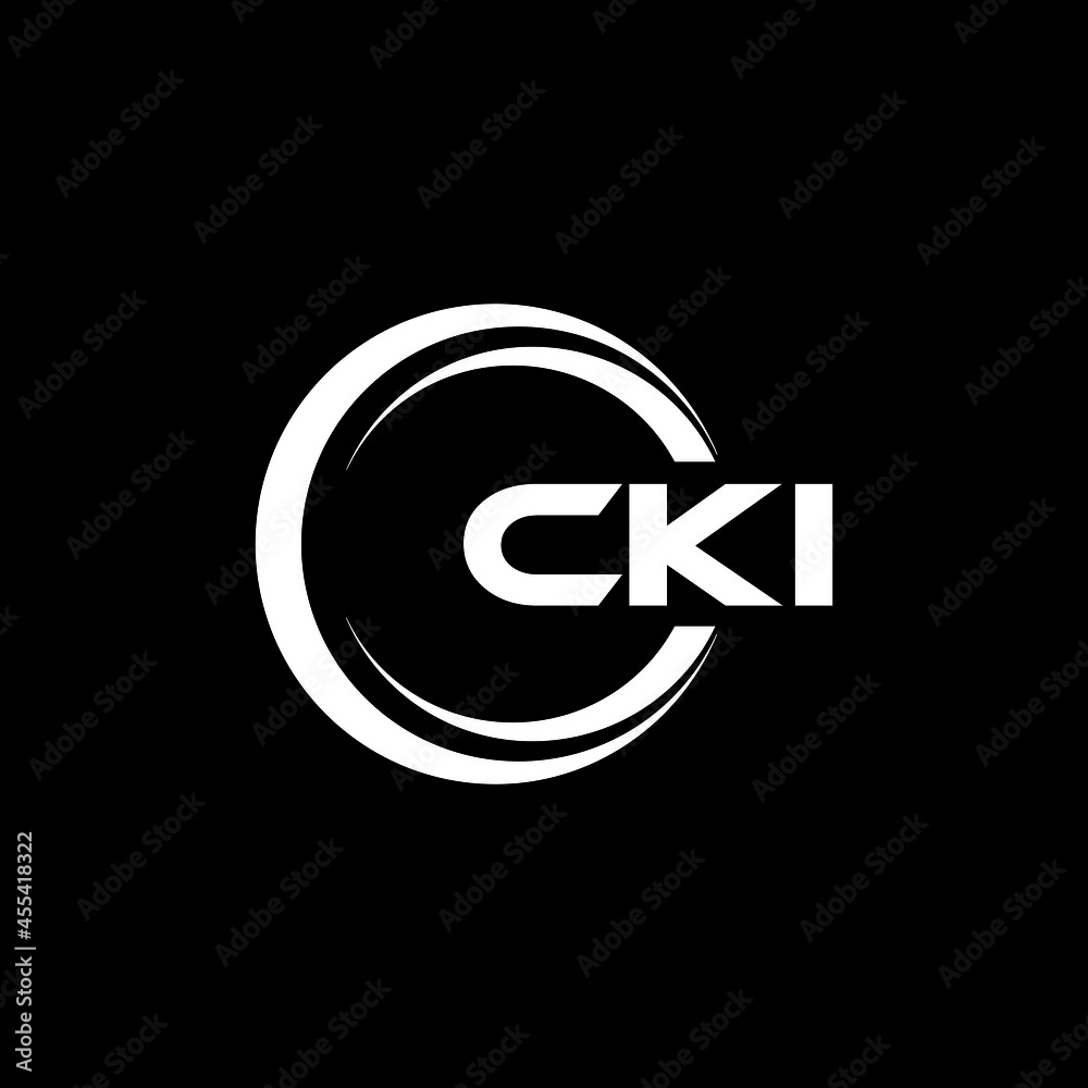 CKI letter logo design with black background in illustrator, vector ...