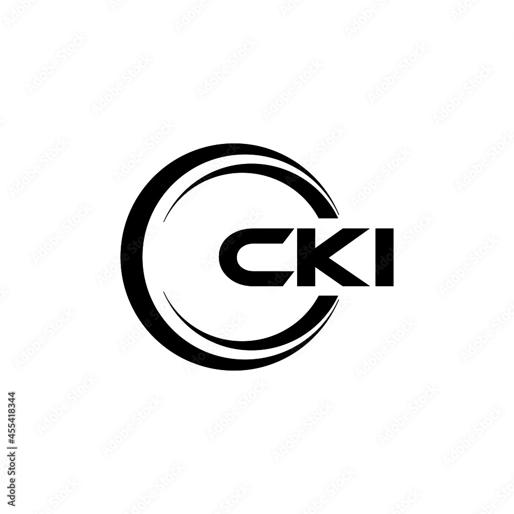 CKI letter logo design with white background in illustrator, vector ...