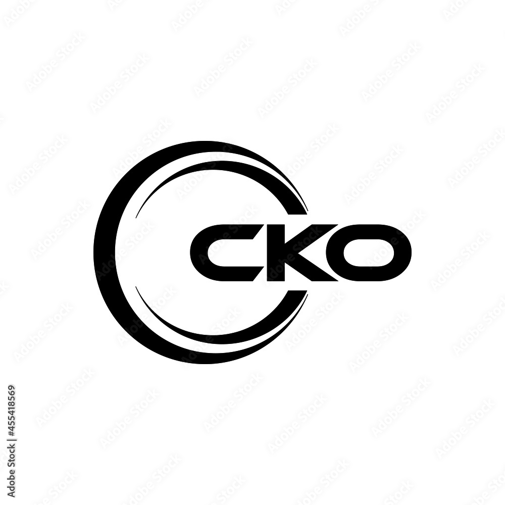 CKO letter logo design with white background in illustrator, vector ...
