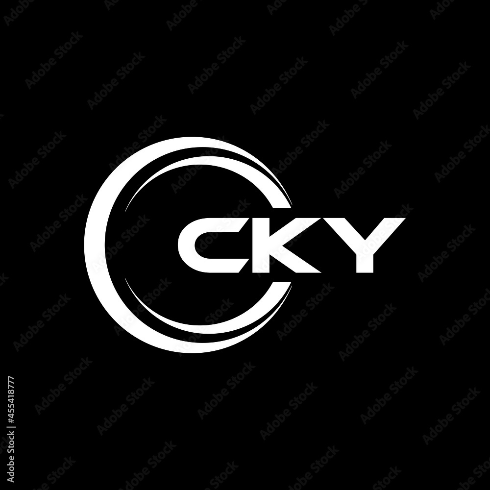 CKY letter logo design with black background in illustrator, vector ...