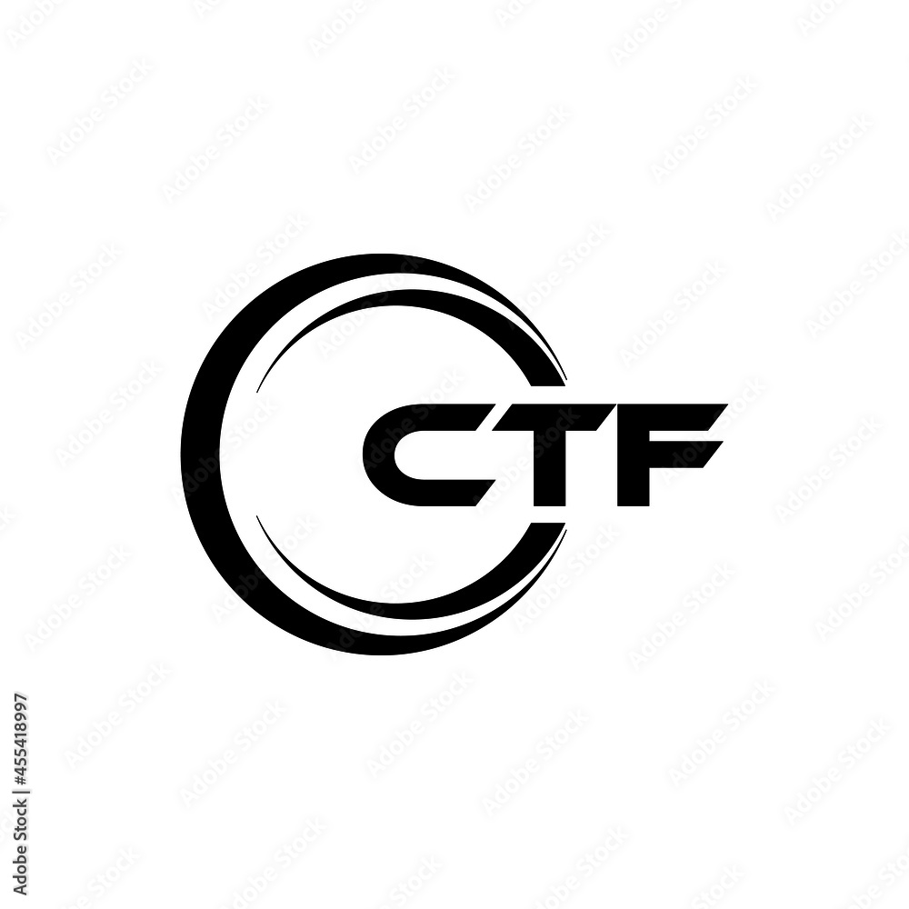 Vecteur Stock CTF letter logo design with white background in ...