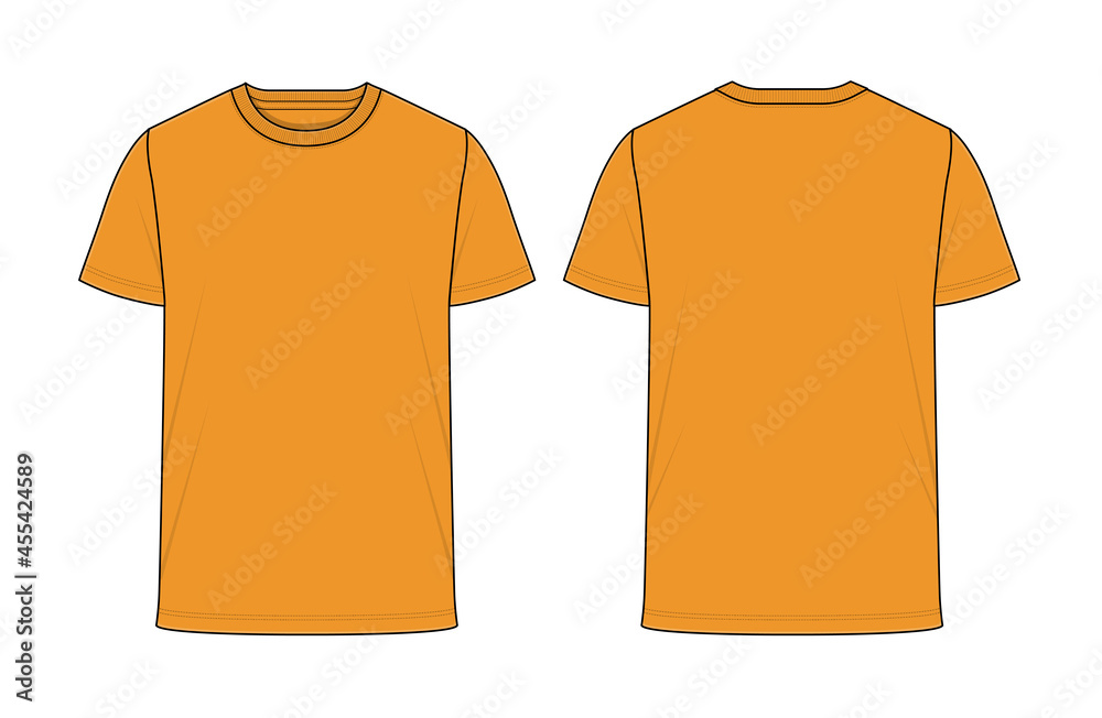 Short sleeve Round neck Vector T-shirt Artwork for Tech-pack [ Color ...