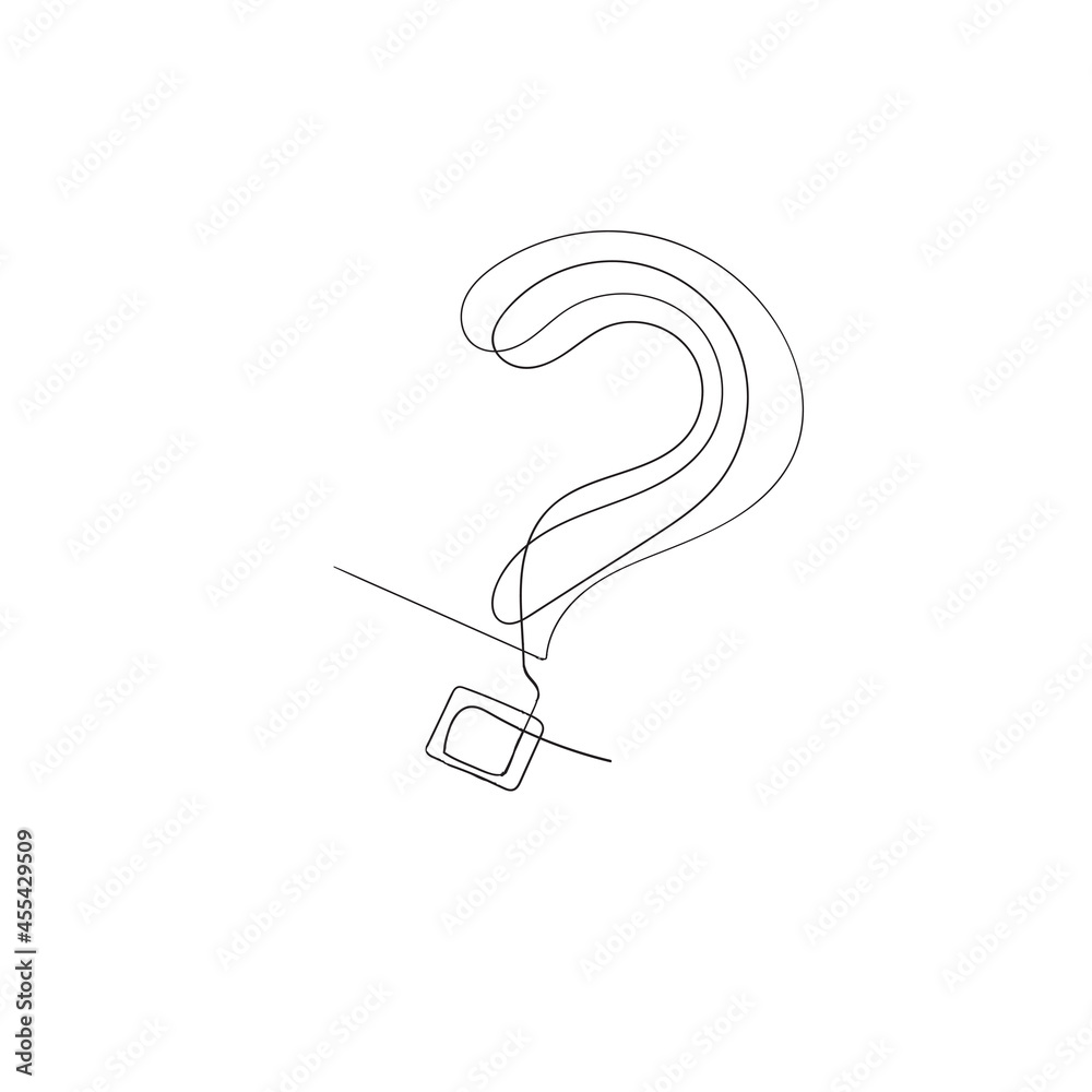 hand drawn doodle question mark icon illustration in continuous line ...