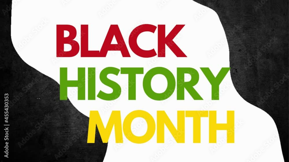 black history month animation text motion graphics over black ...