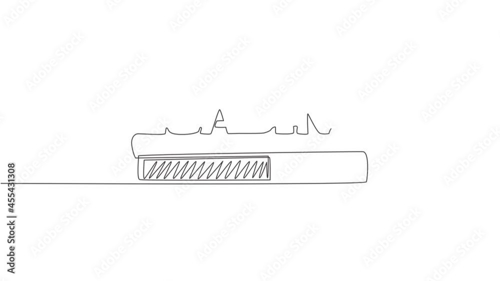 Animation of one line drawing of cute and cool typography icon sign ...