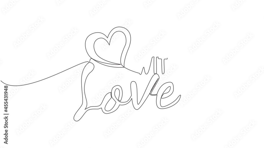 Animation of one line drawing of motivational inspirational lettering ...