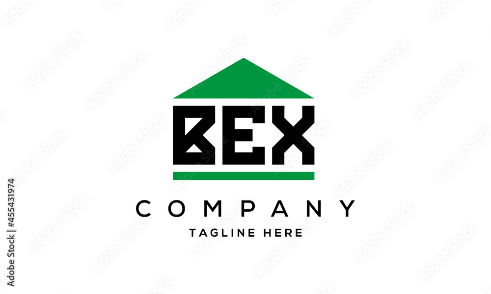 BEX three letters house for real estate logo design Stock-Vektorgrafik ...