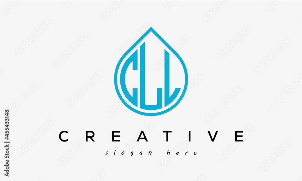 Water drop letters CLL logo initial template vector Stock Vector ...