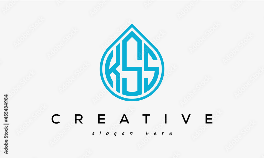 Water drop letters KSS logo initial template vector Stock Vector ...