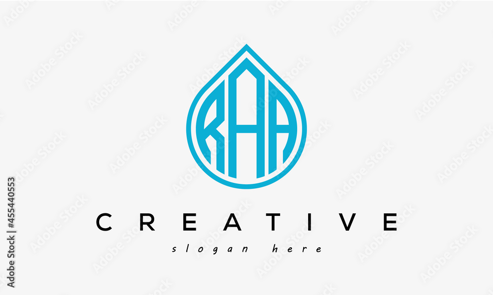 Water drop letters RAA logo initial template vector Stock Vector ...