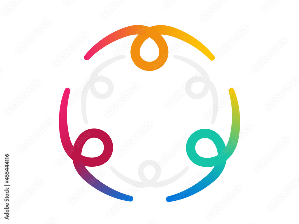 Naklejka Inclusion and diversity culture equity logo. Group of persons ...