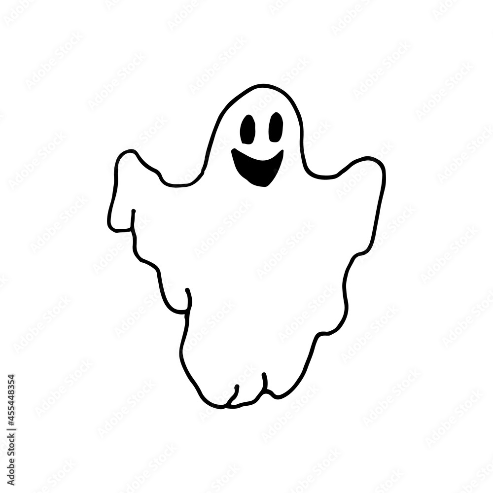 Happy Ghost Clip Art Black And White