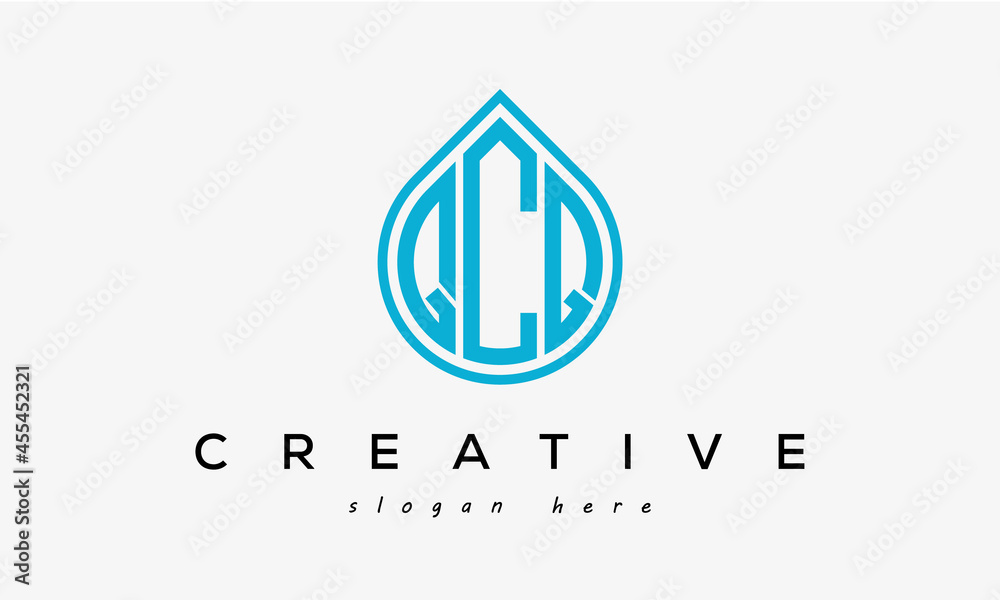 Water drop letter QCQ logo initial template vector Stock Vector | Adobe ...