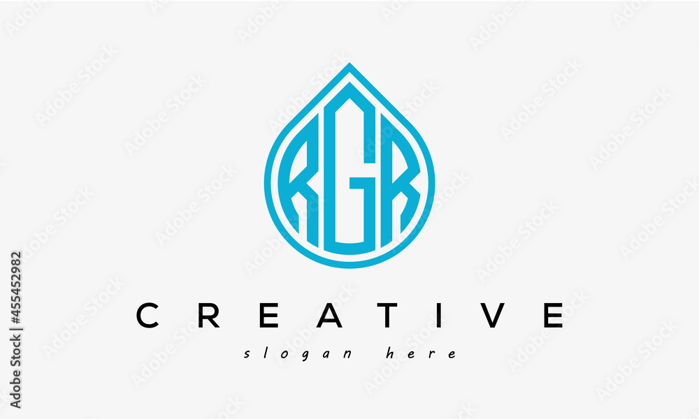 Water drop letter RGR logo initial template vector Stock Vector | Adobe ...