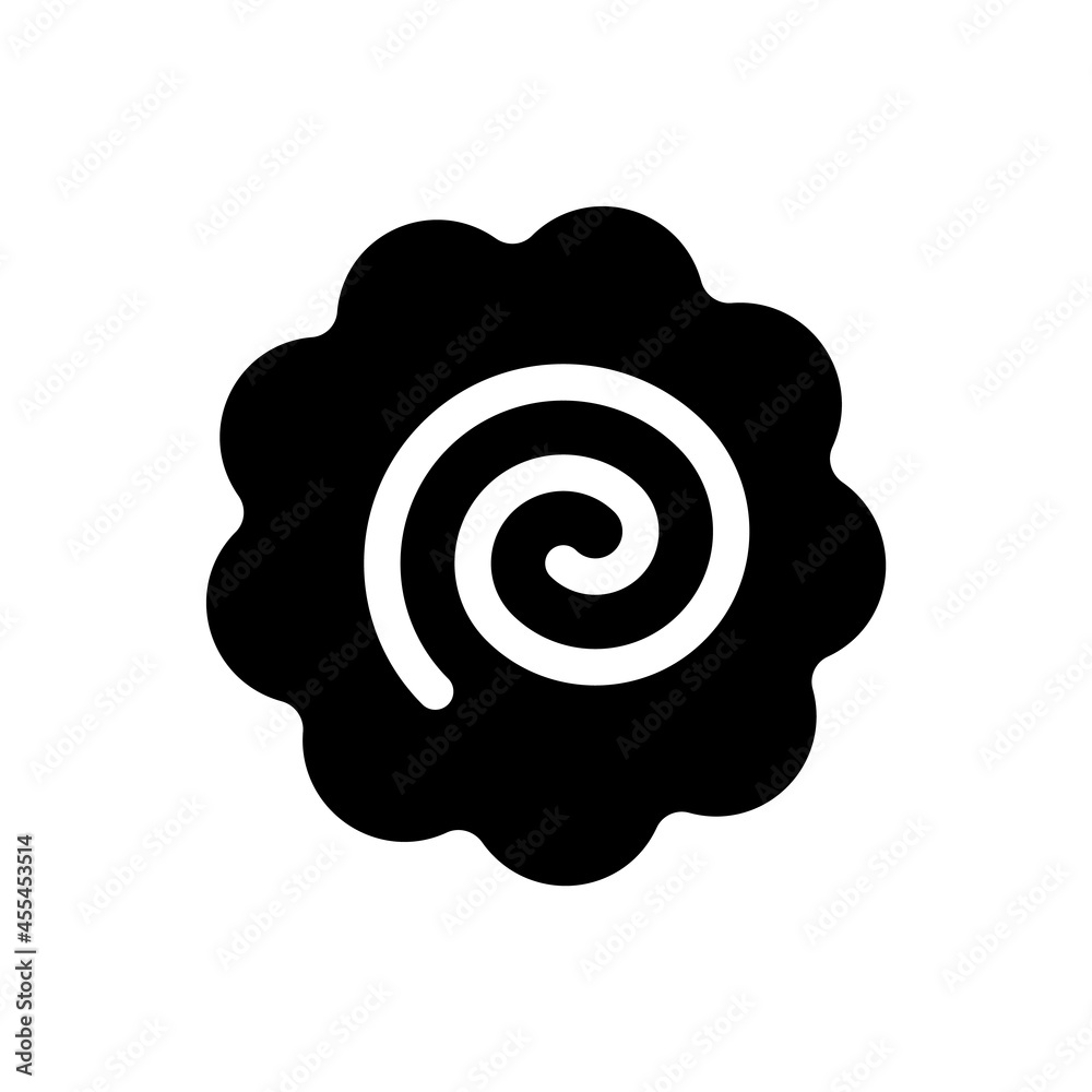 Naklejka Narutomaki or kamaboko surimi vector filled icon. Traditional ...