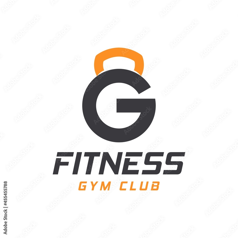 Letter G Logo With barbell. Fitness Gym logo. fitness vector logo ...