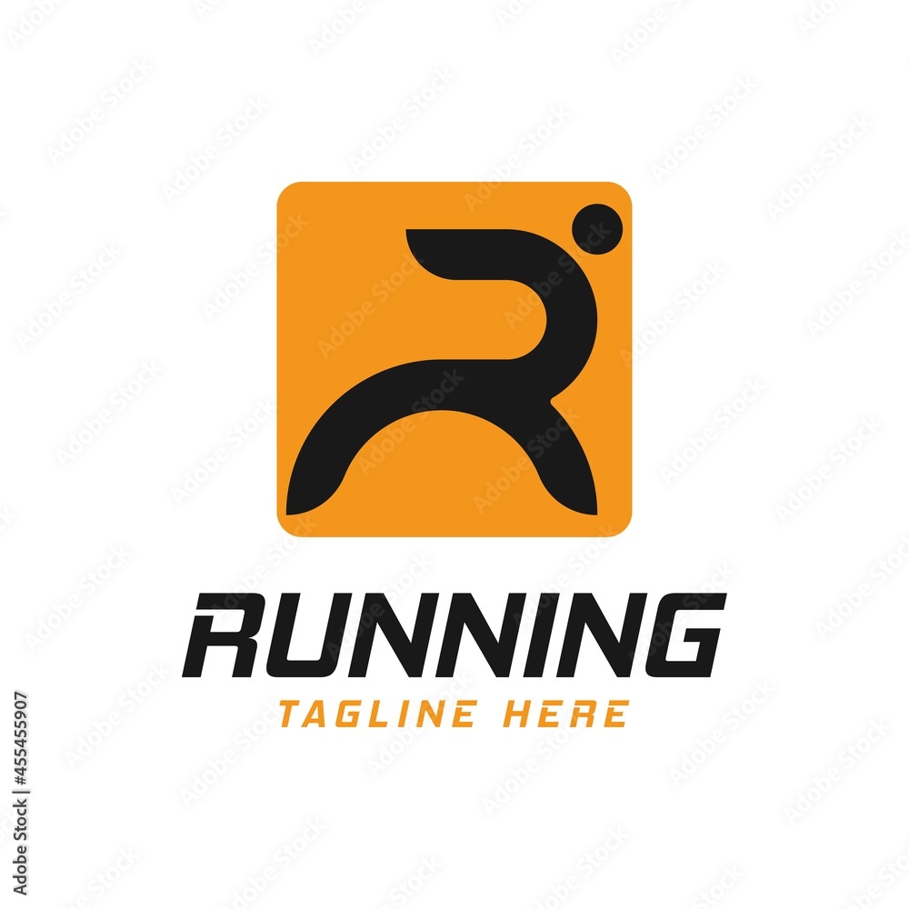 Letter R for running logo design inspiration Stock Vector | Adobe Stock
