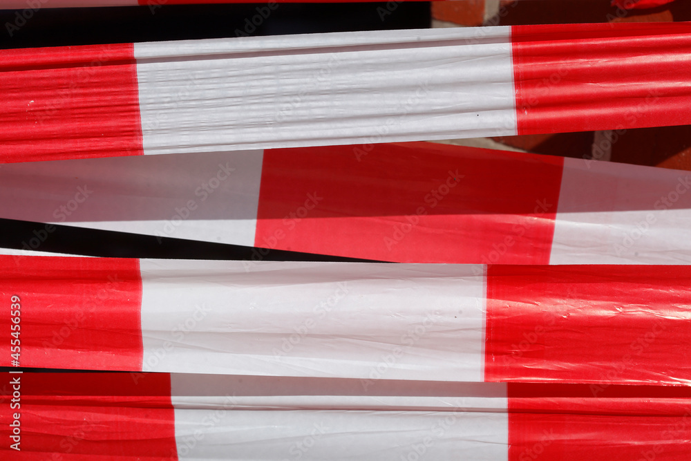 rot-weisses Absperband, Baustellenabsperrung, Deutschland, Europa Stock ...