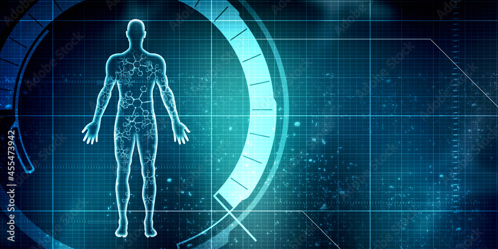 2d illustration Human Male Muscle Body Stock Illustration | Adobe Stock