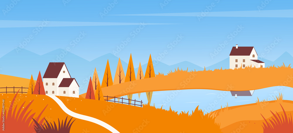 Fall Scene Cartoon