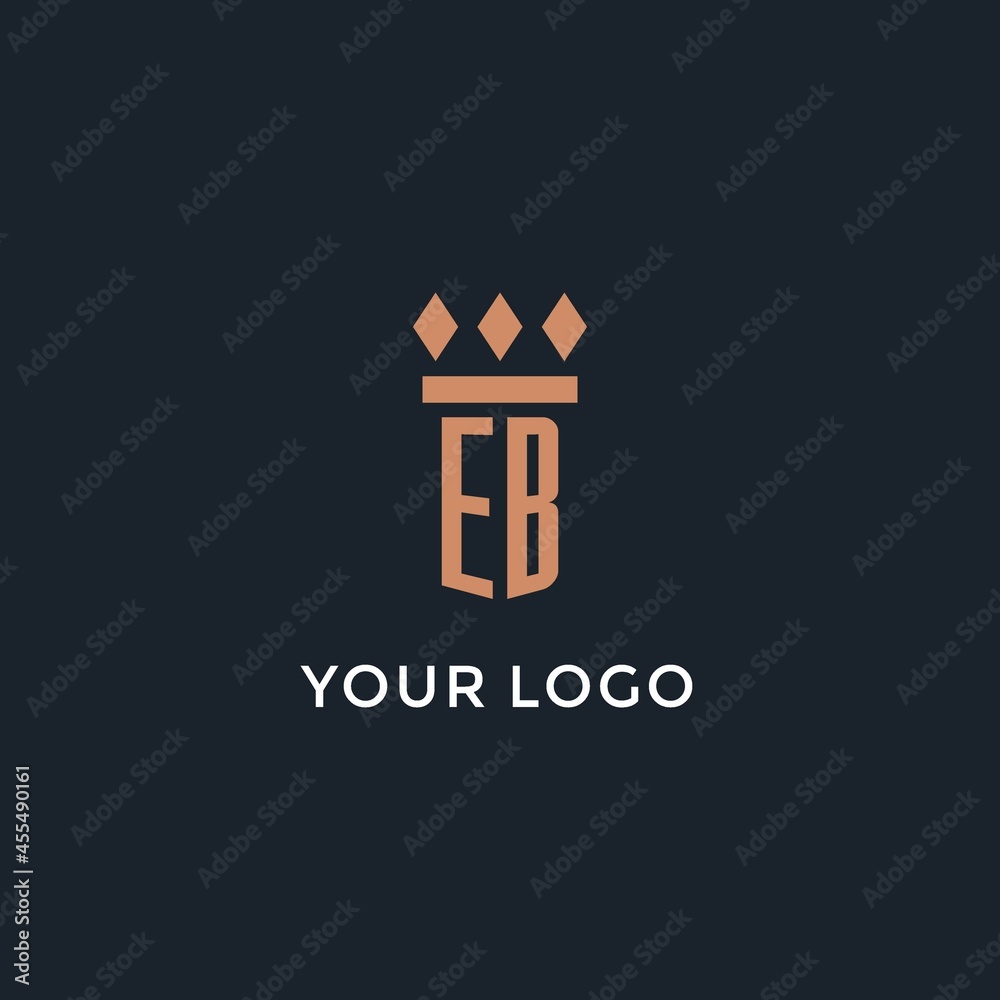 EB logo initial with pillar icon design, luxury monogram style logo for ...