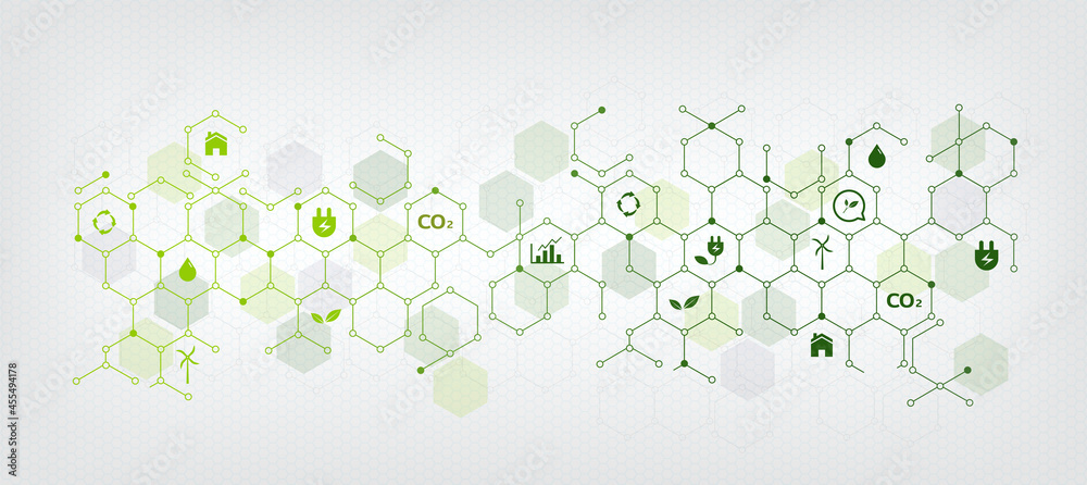 Sustainable business or green business illustration background with ...