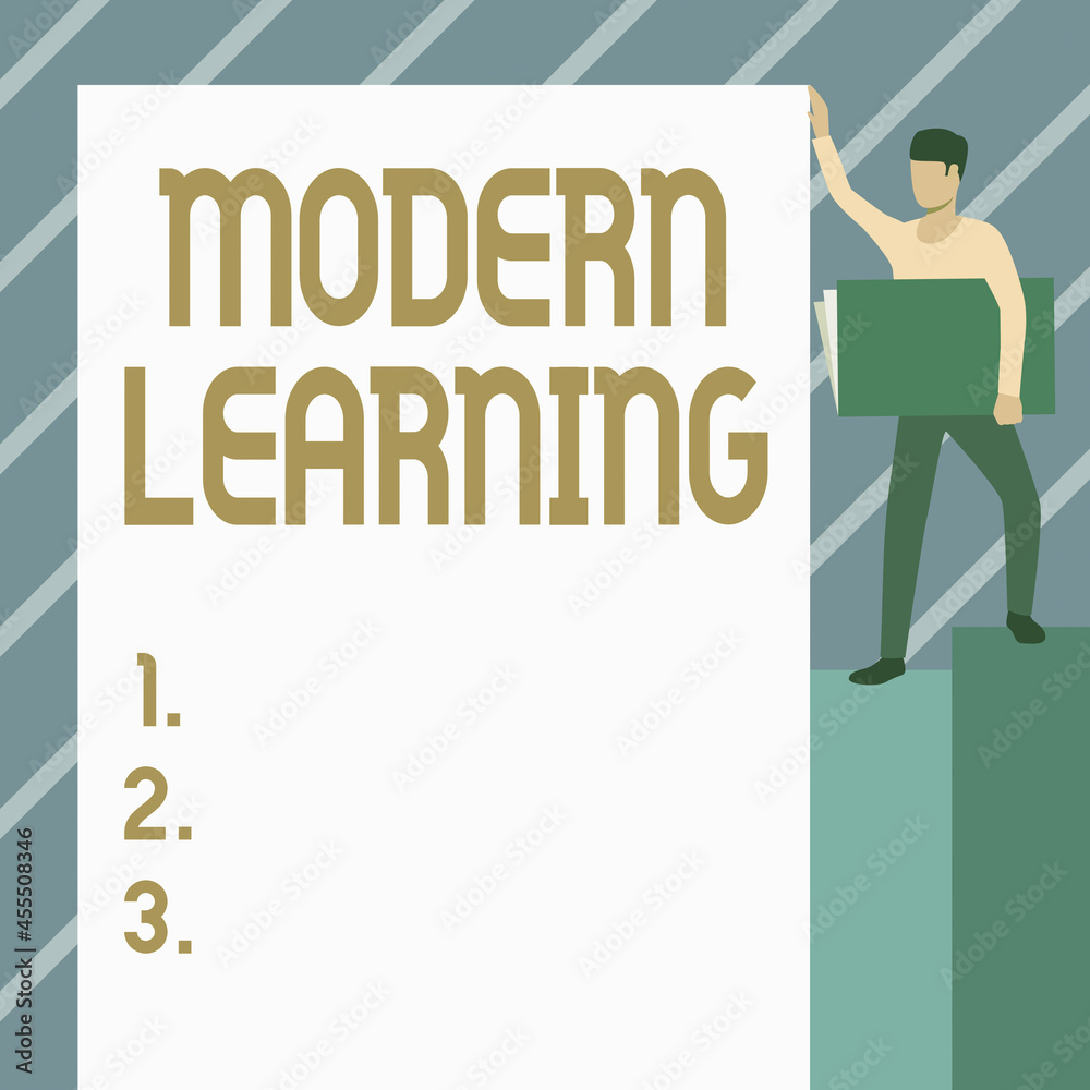Conceptual display Modern Learning. Concept meaning flexible and agile ...