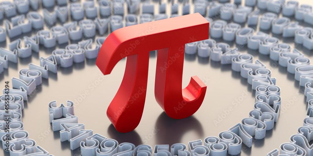 Pi symbol and number digits. Greek letter, mathematical sign and ...