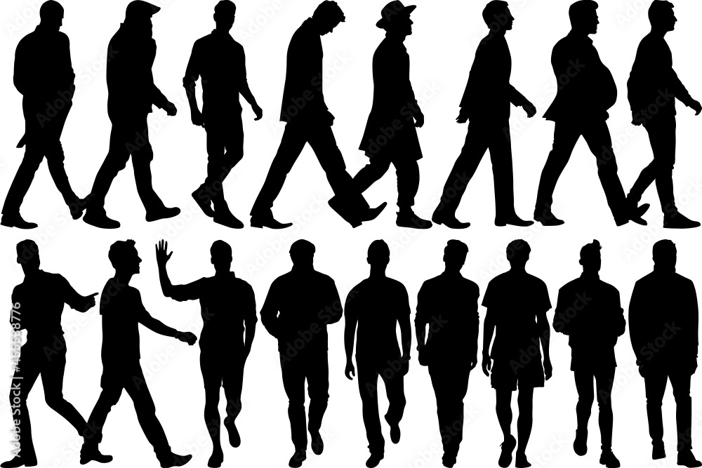 Vetor de Man Walking SVG Cut Files | Man Walking Silhouette | Man Svg ...