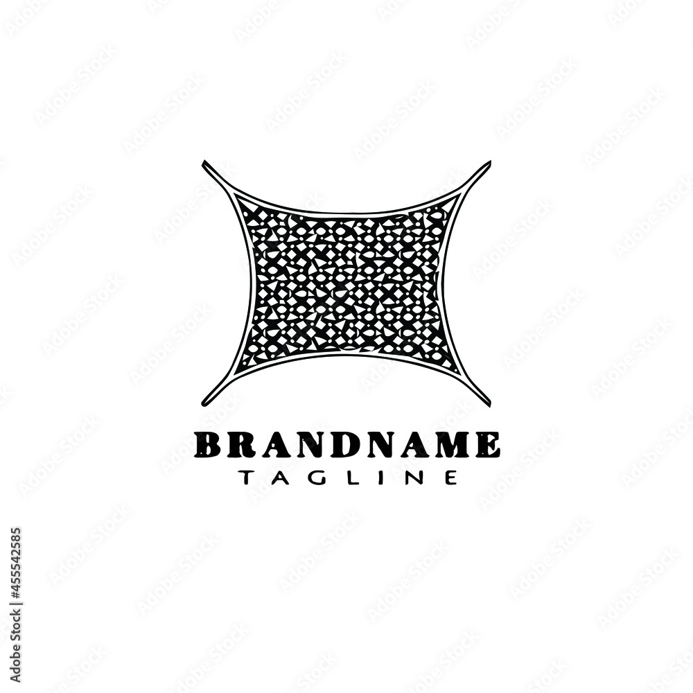 fishing net logo cartoon design template icon black isolated vector ...