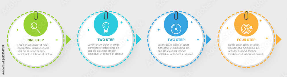 Infographics about way to achieve goal. Pictures on landing page ...