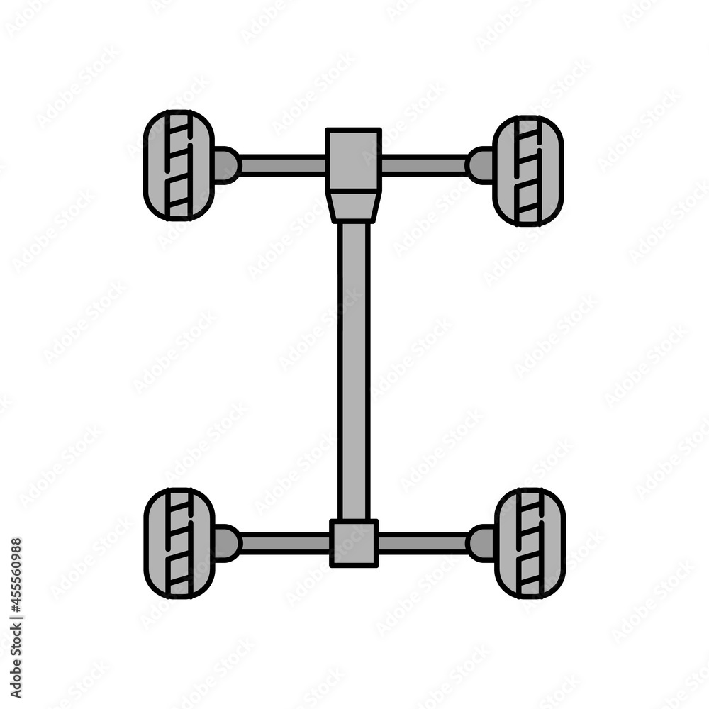 chassis, wheels, vehicle line icon colored. element of car repair ...