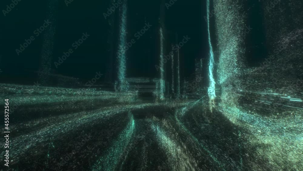 Digital model of a city street by laser scanning. 3D point cloud from ...