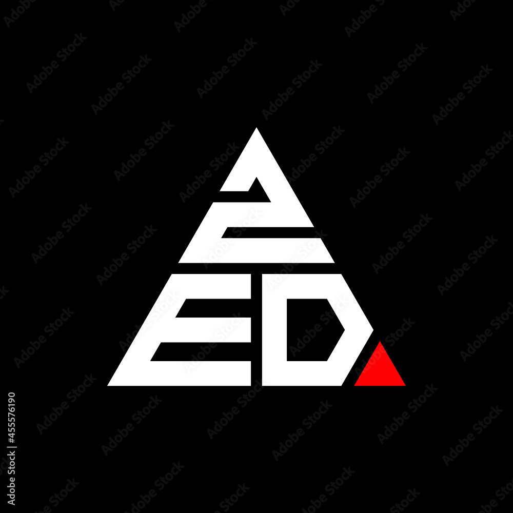 ZED triangle letter logo design with triangle shape. ZED triangle logo ...