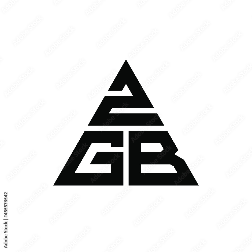 ZGB triangle letter logo design with triangle shape. ZGB triangle logo ...