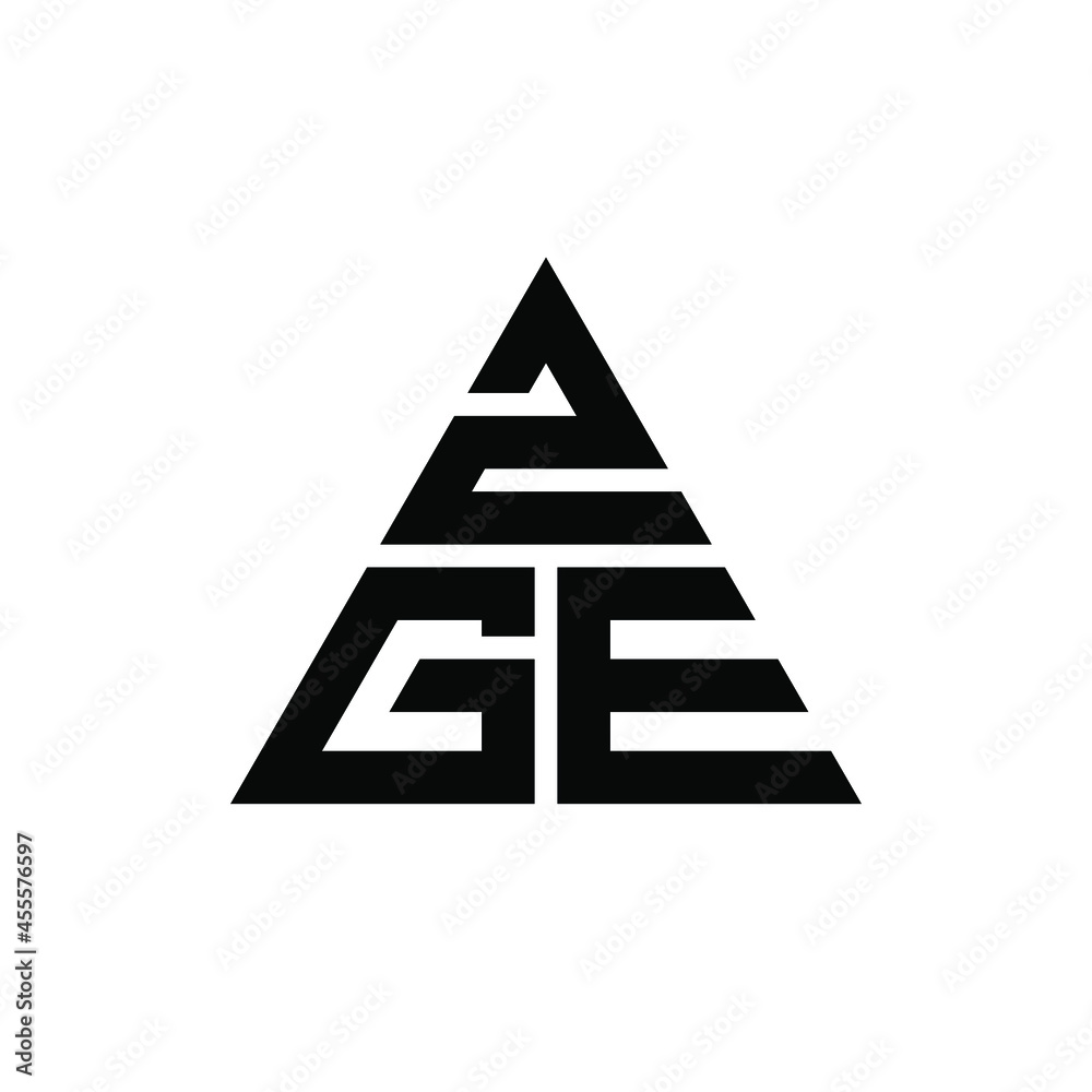 ZGE triangle letter logo design with triangle shape. ZGE triangle logo ...