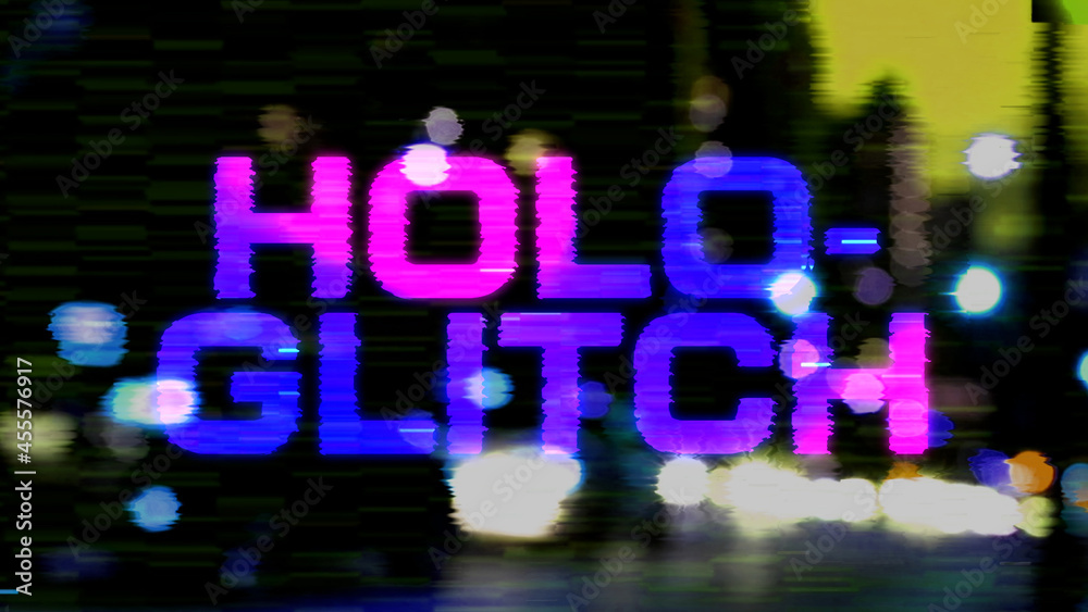 Holo Glitch Media Titles Stock Template | Adobe Stock