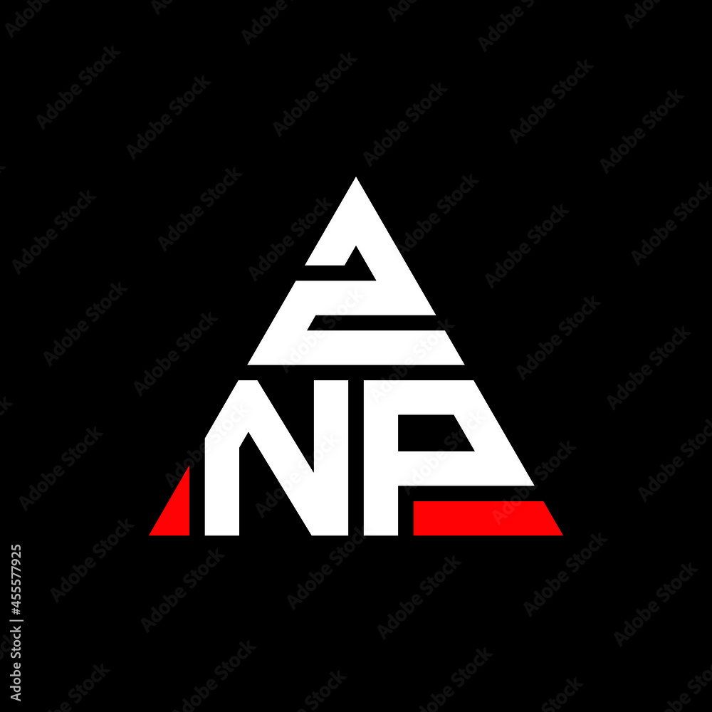 ZNP triangle letter logo design with triangle shape. ZNP triangle logo ...