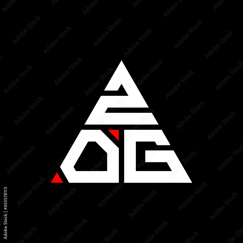 ZOG triangle letter logo design with triangle shape. ZOG triangle logo ...
