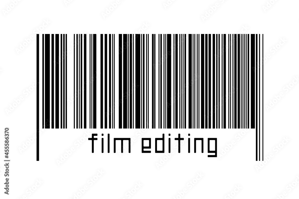 Digitalization concept. Barcode of black horizontal lines with ...