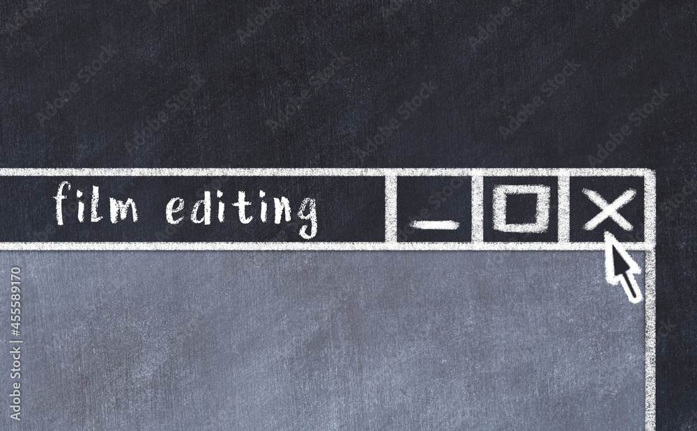 Concept of dealing with problem. Chalk drawing of closing browser ...