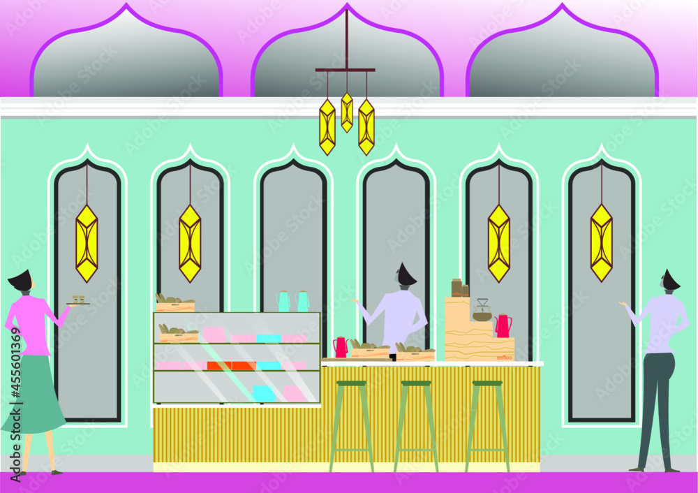 coffee bar showing vector image as a pattern in design and decoration ...