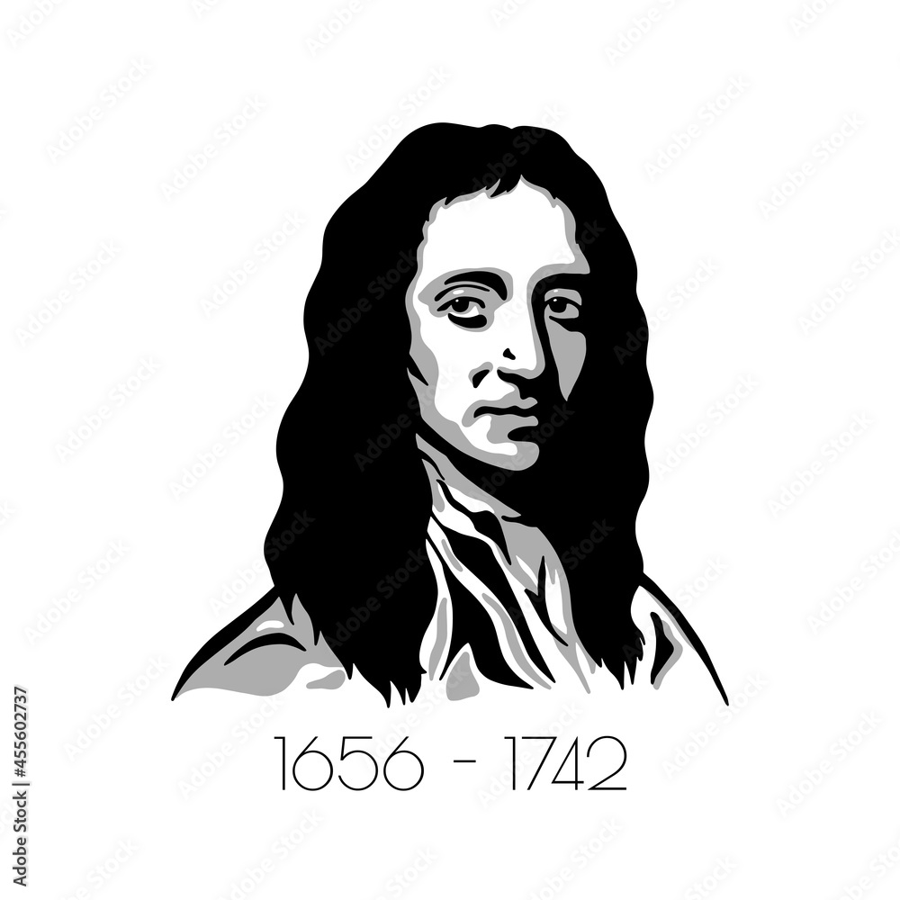 Abstract vector portrait of an English astronomer, physicist ...