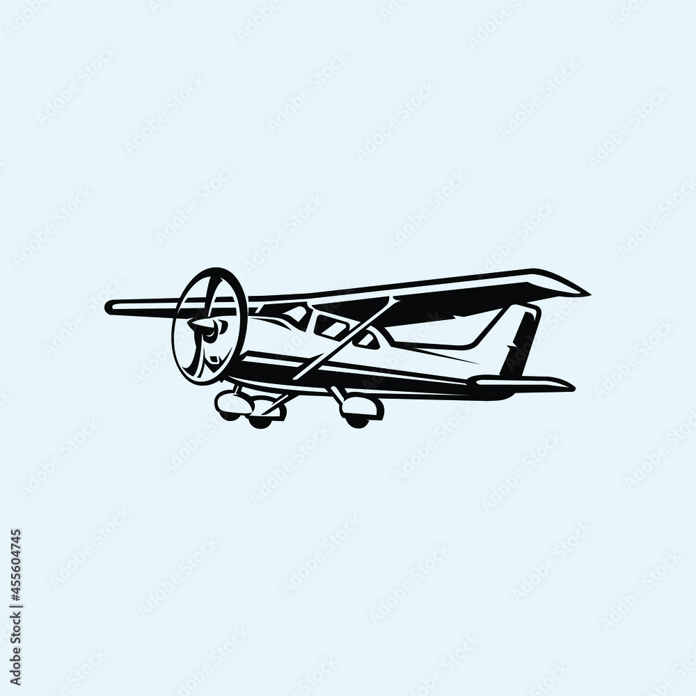Light Aircraft Vector. Small Plane Vector Isolated Stock Vector | Adobe ...