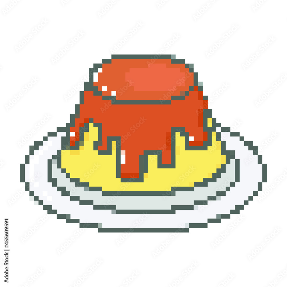 Pixel Pudding With Melted Chocolate 64 Bit Vector Design for Icon ...