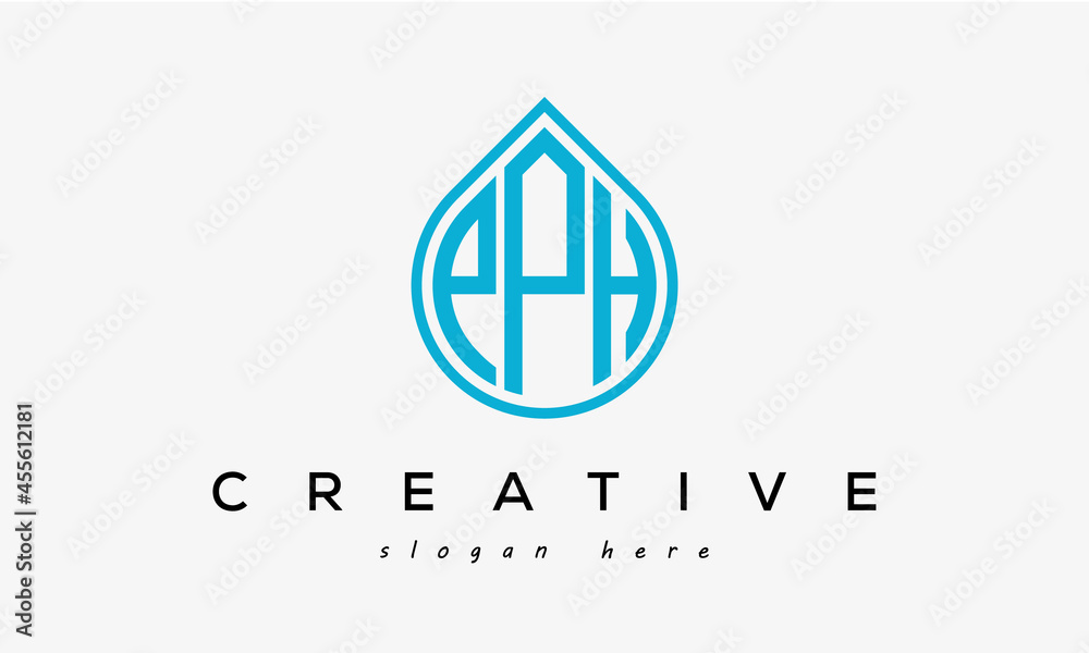 Water drop letter PPH logo initial template vector Stock Vector | Adobe ...
