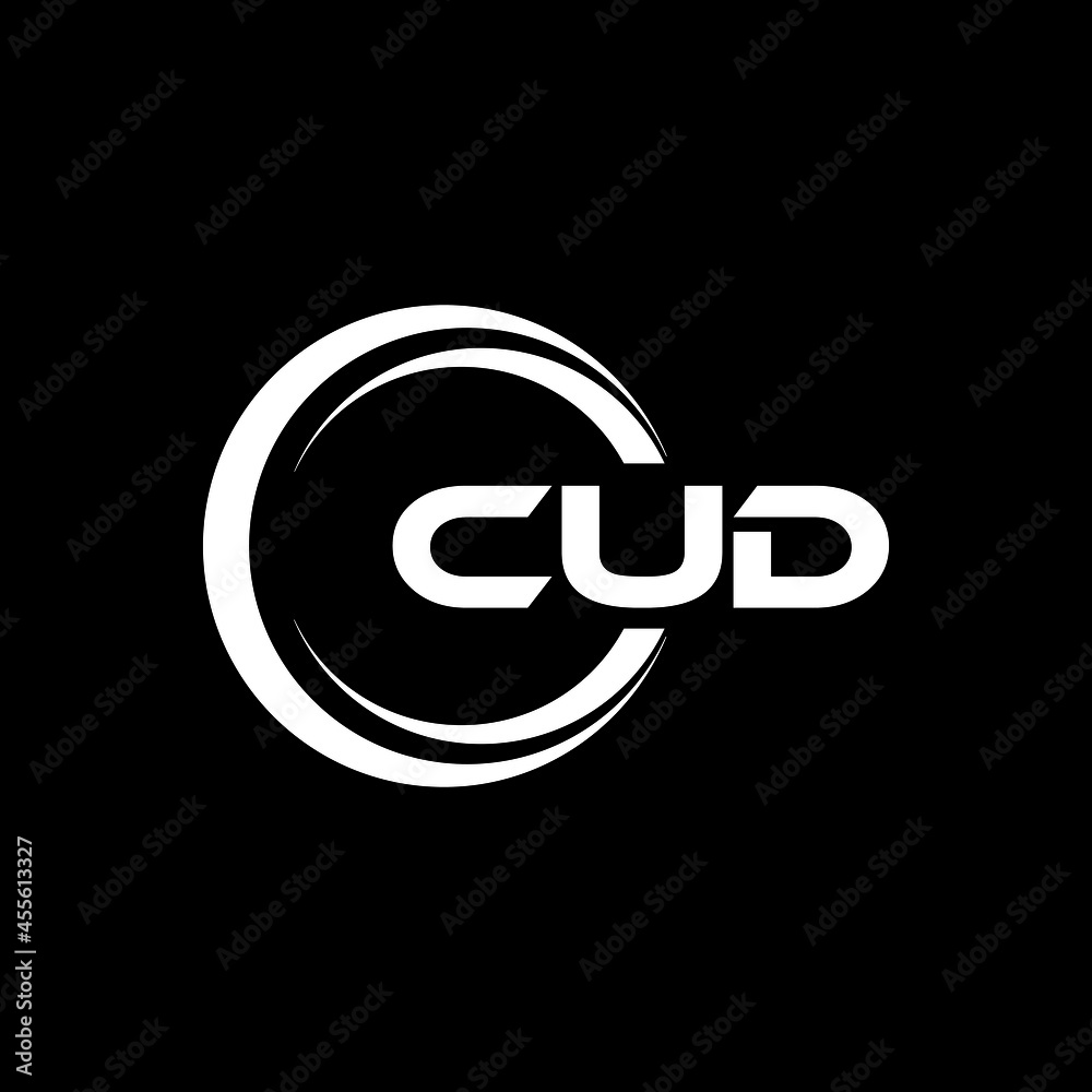 CUD letter logo design with black background in illustrator, vector ...