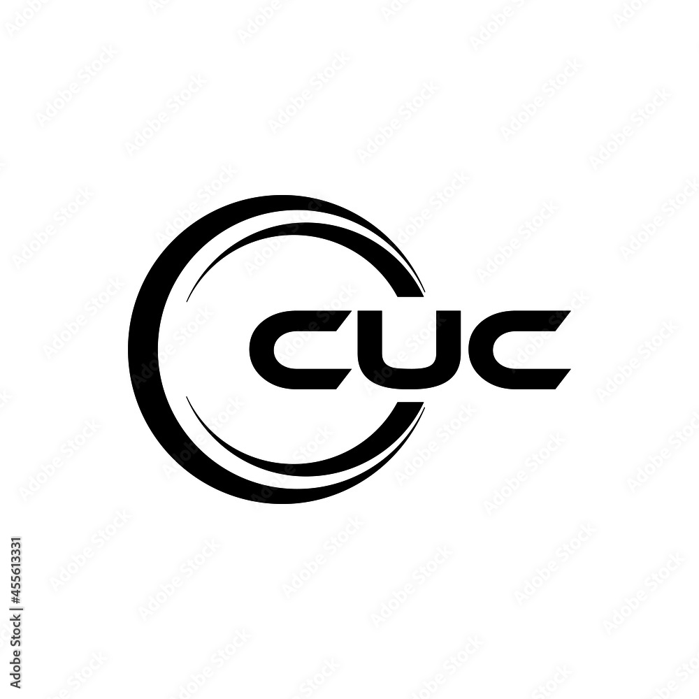 Vecteur Stock CUC letter logo design with white background in ...